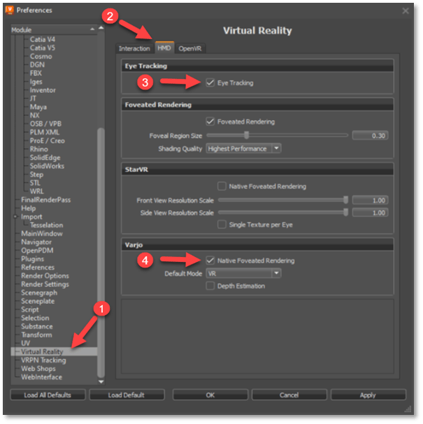 Autodesk VRED Settings